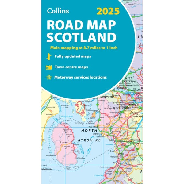 Collins Folded Road Map of Scotland 2025