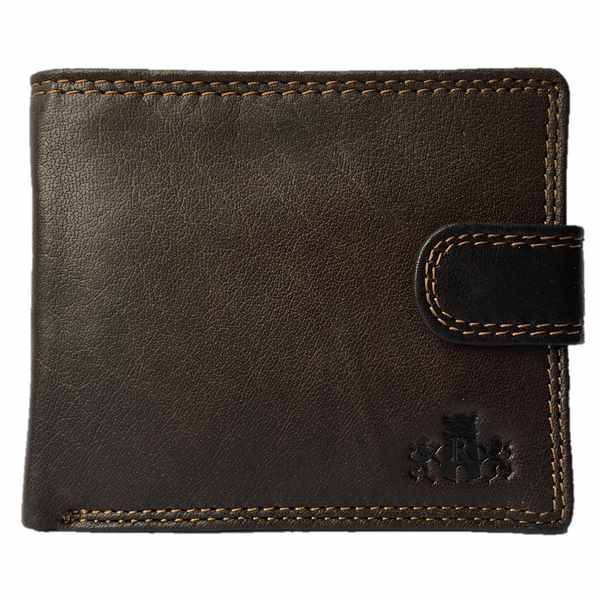 Rowallan Of Scotland Lancaster Brown Tabbed Flip RFID Wallet for Men